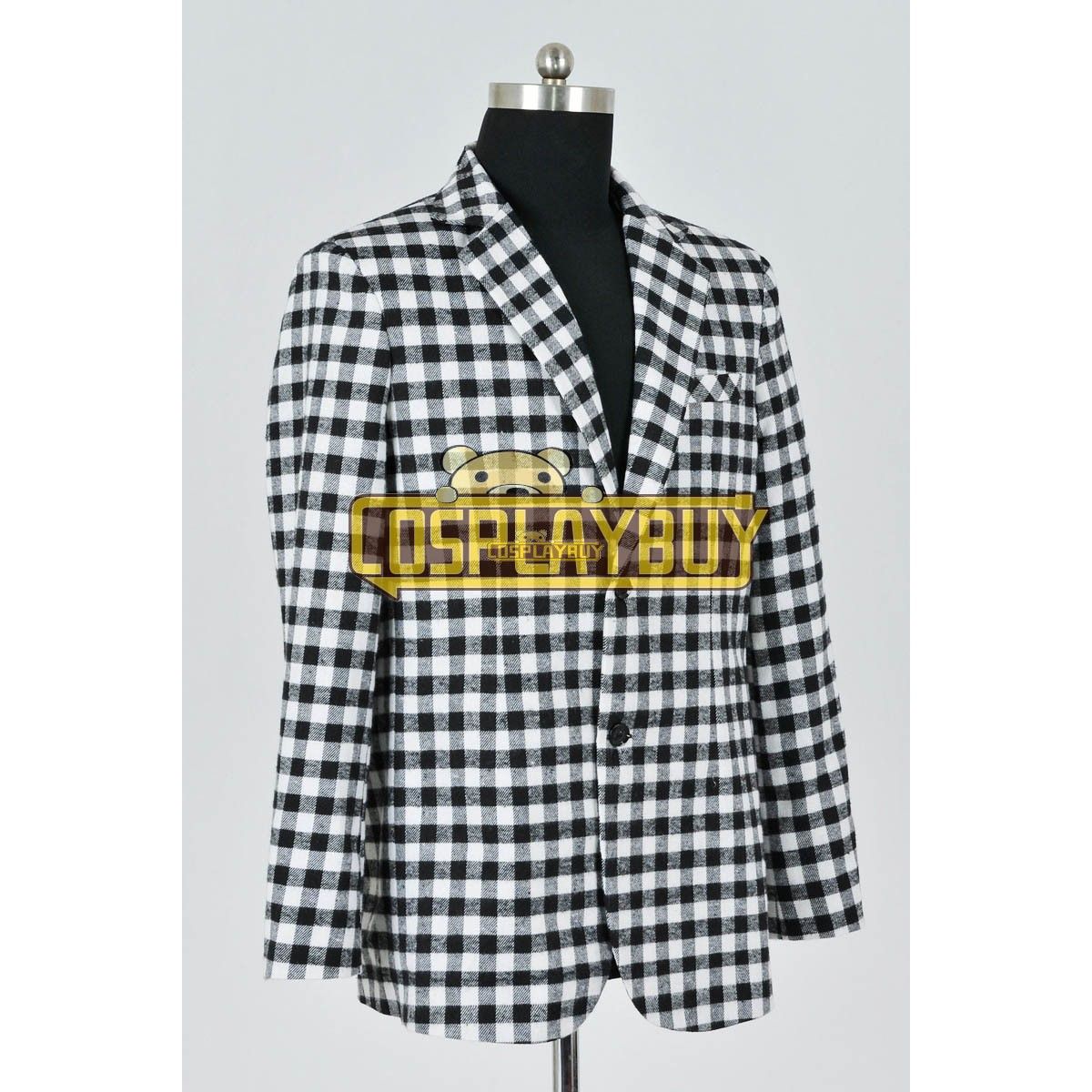 Fallout New Vegas Cosplay Costume Benny Black White Plaid Jacket Fallout New Vegas Cosplay Costume Benny Black White Plaid Jacket